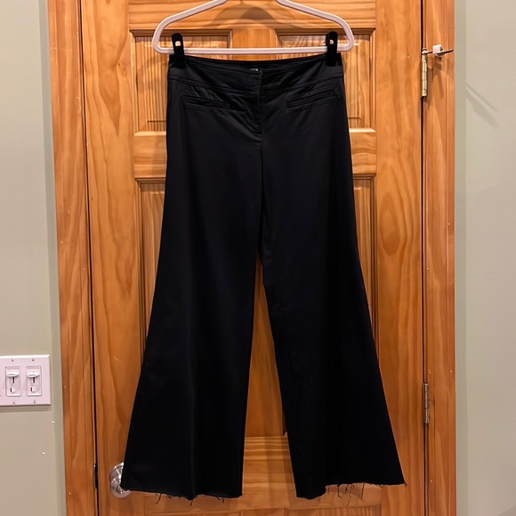 Jacob | Pants & Jumpsuits | Jacob Black Cotton Wide Leg Raw Hem ...